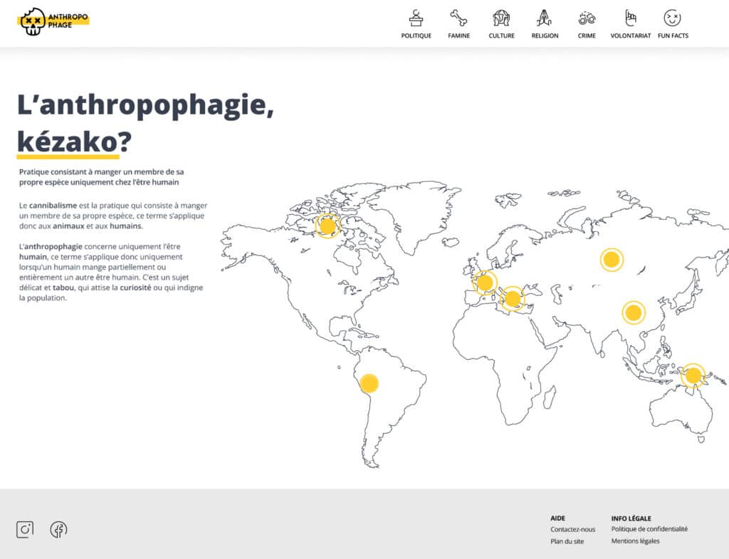 Histoire de l’anthropophagie / Webdesign 01 | Studio ICAN